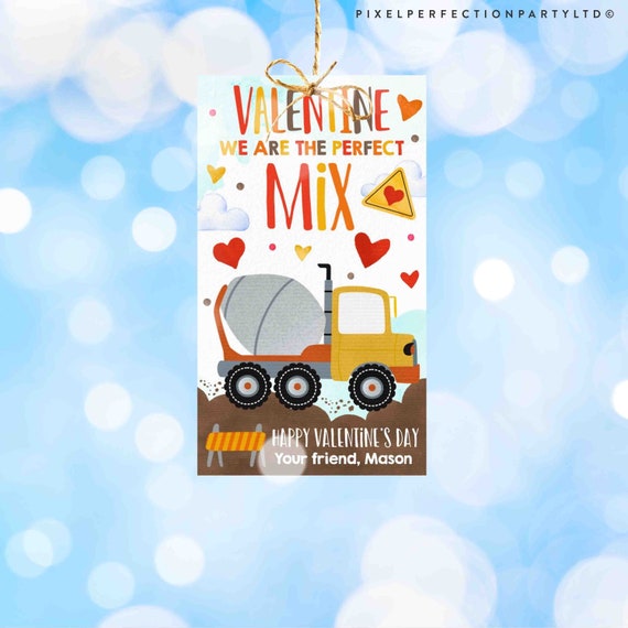 Editable Construction Valentine's Day Gift Tag I Like The Way You Roll ...