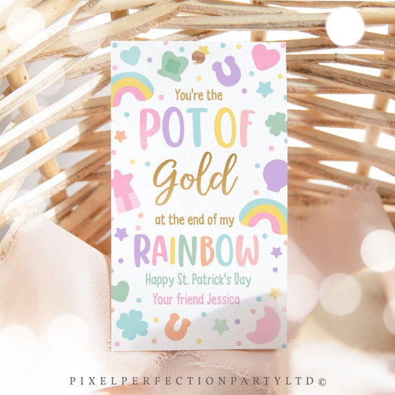 Editable St. Patrick's Day Gift Tag You're The Pot Of Gold At The End ...