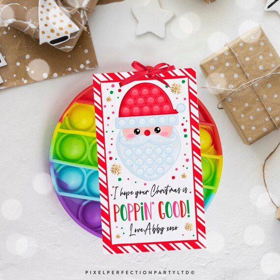 Editable Christmas Pop Bubble Toy Gift Tag Poppin' Good Christmas ...