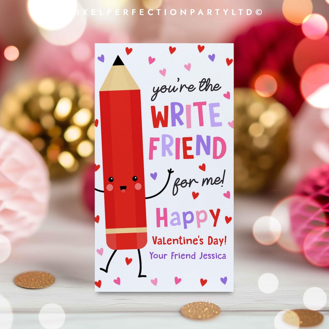 Editable Valentines Pencil Gift Tags Valentines Pencil You're the Write ...