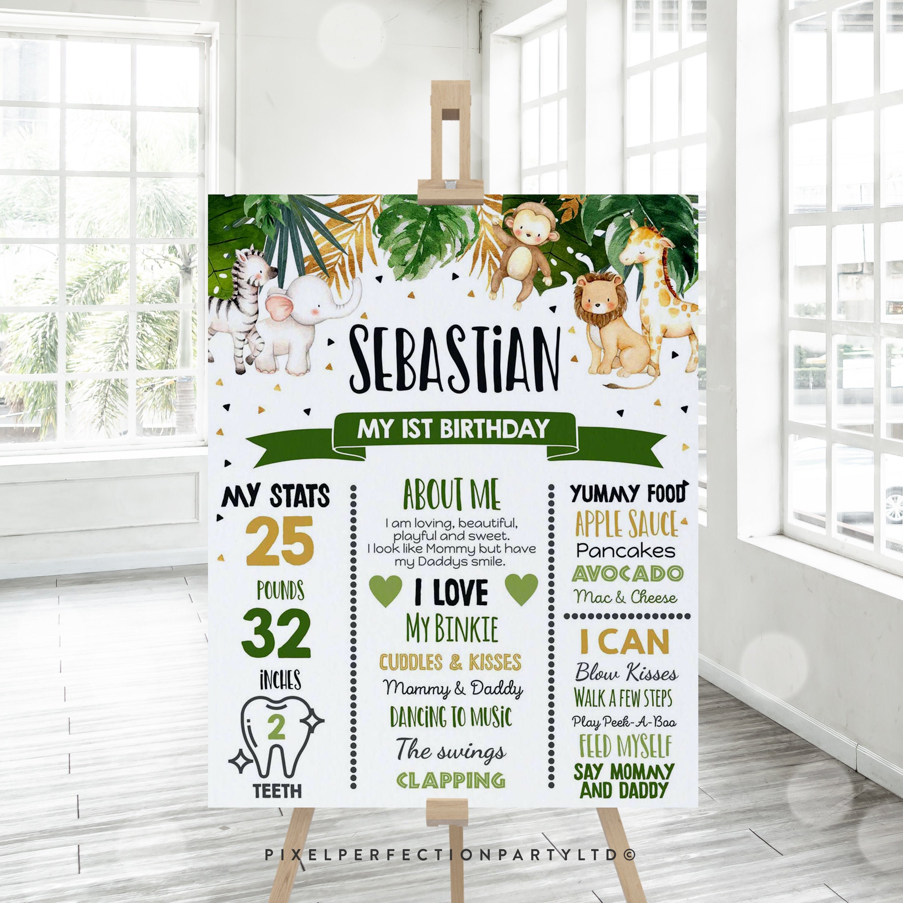 Editable Safari Birthday Milestone Poster Wild One Birthday - Etsy UK