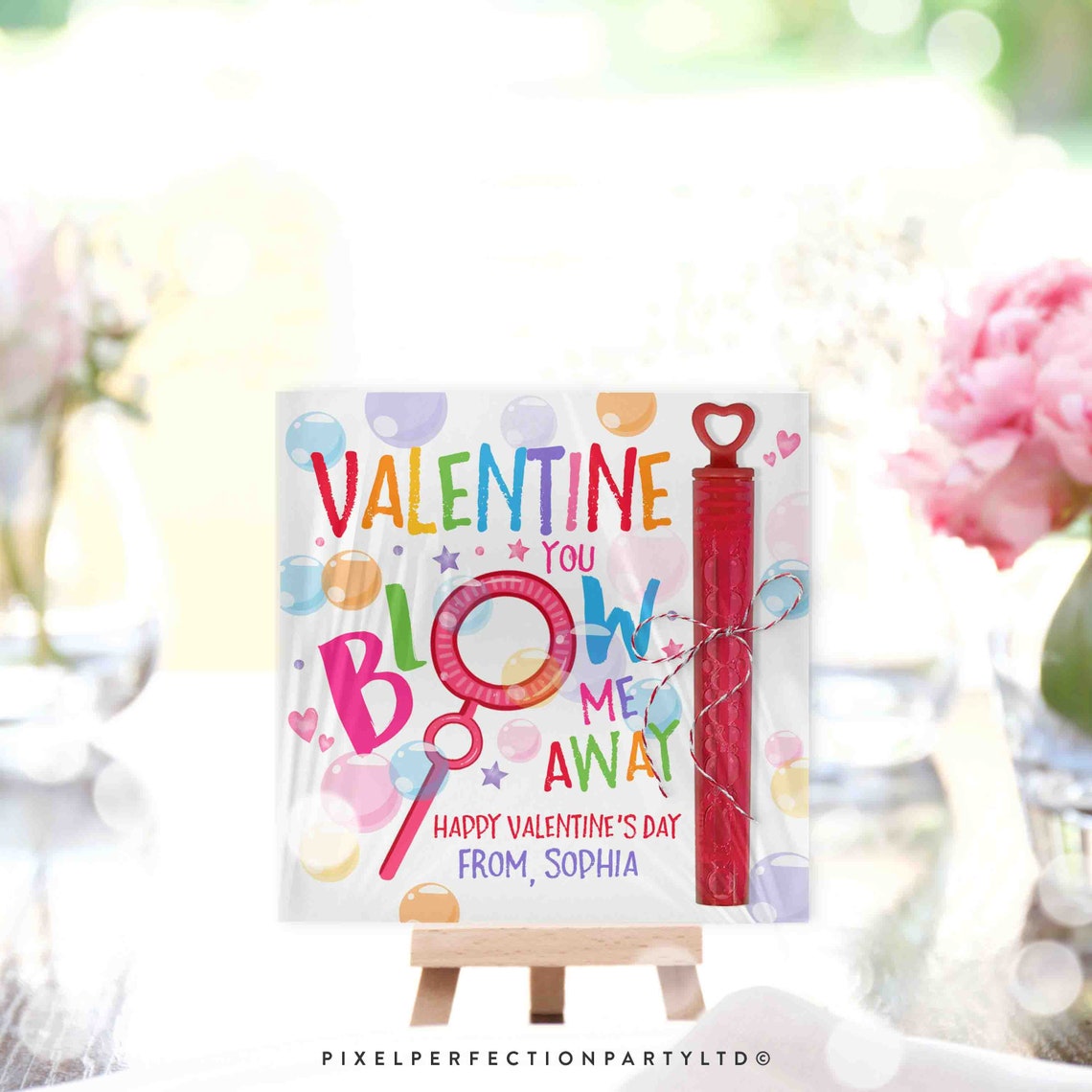 Editable Valentine Bubble Tags Valentine You Blow Me Away Gift | Etsy