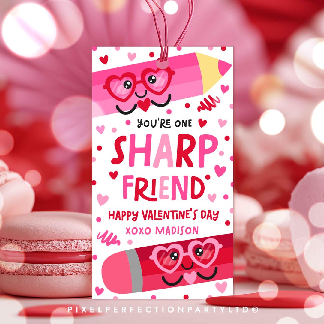 Editable Pencil Valentine's Day Gift Tag Valentine Pencil You're One ...