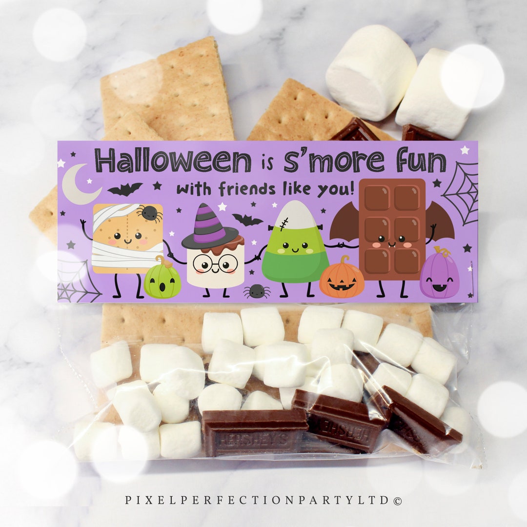 Editable Halloween S'mores Treat Bag Topper S'more Fun With Friends ...