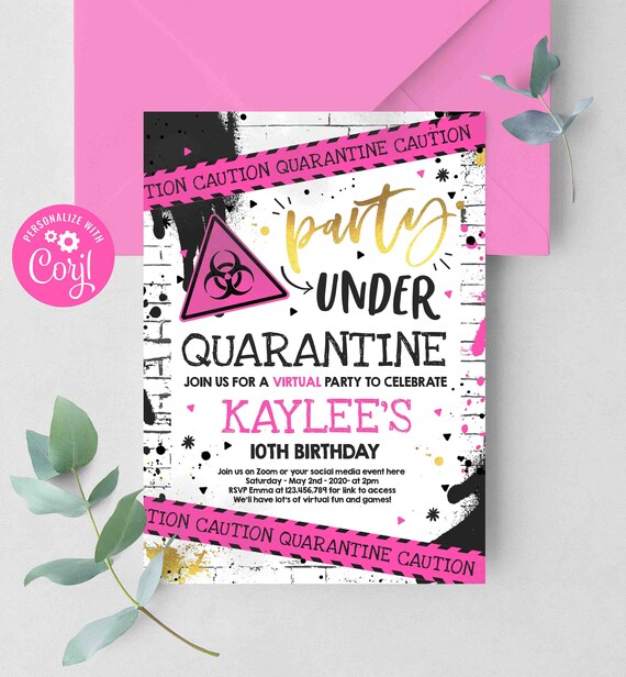Quarantine Birthday Party Parade Invite Tidylady Printables Pin on ...