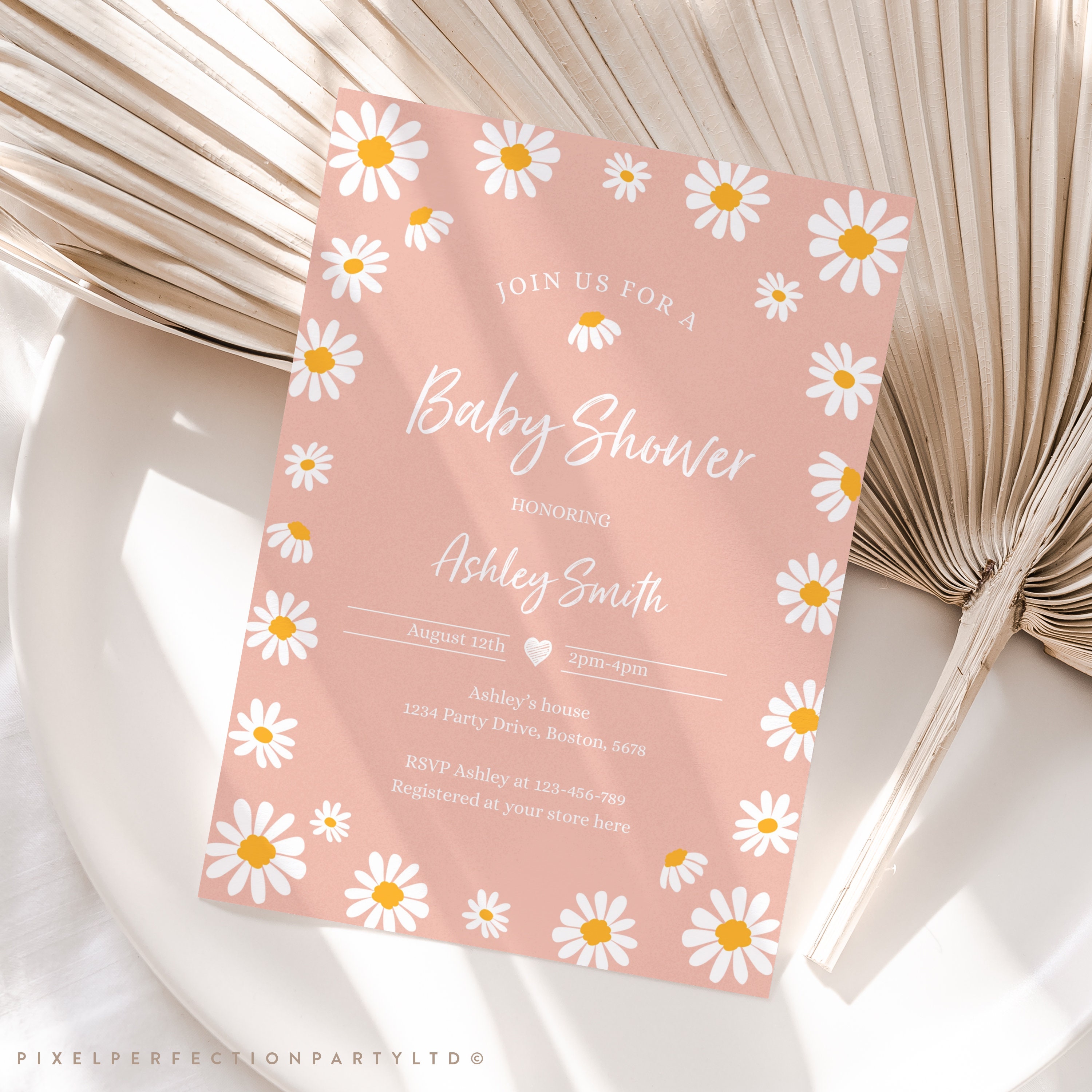 Paper Printable Instant Download Daisy Baby in Bloom Baby Shower Party ...