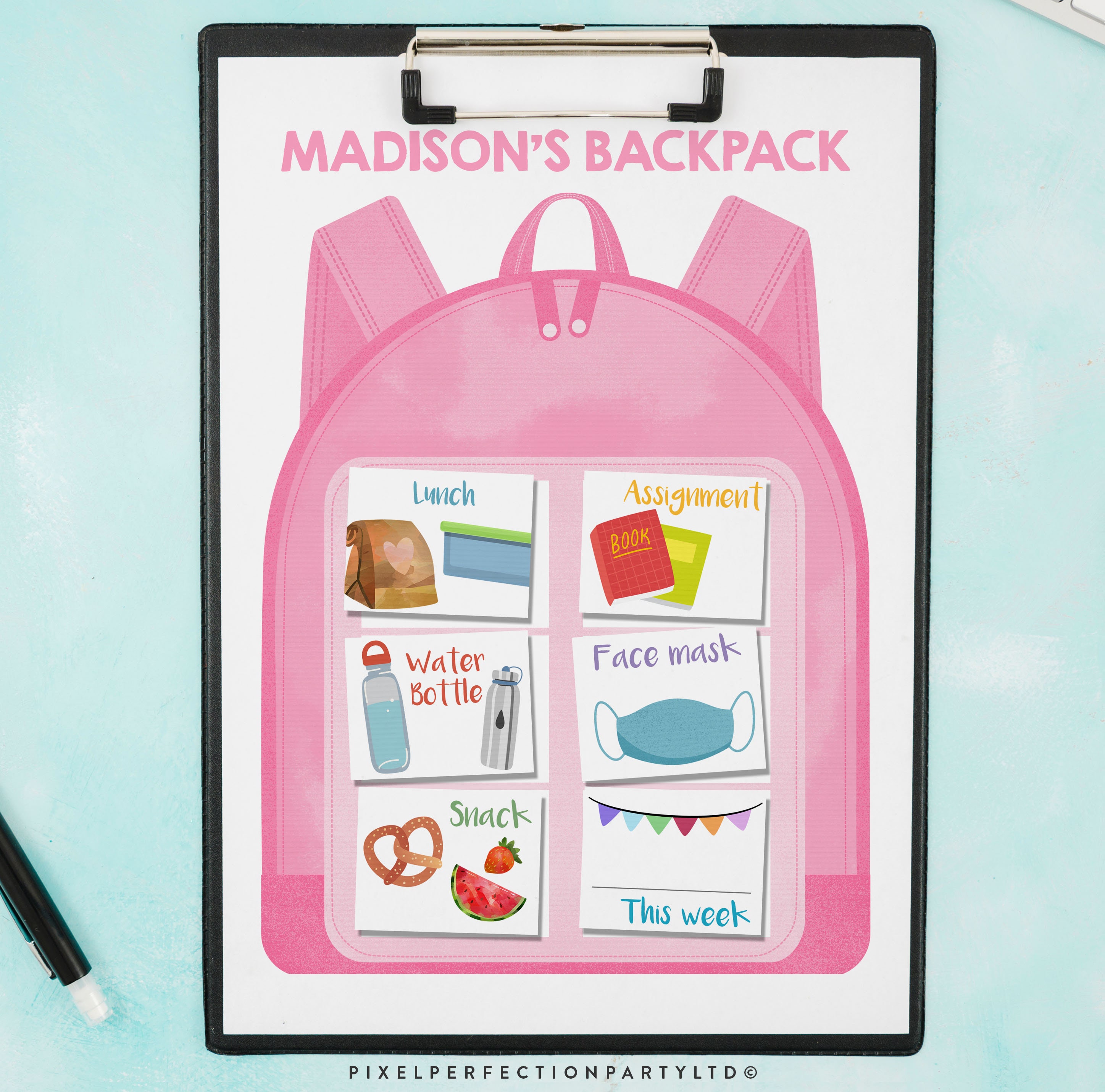 Editable Kids Visual Routine Chart Visual Backpack Checklist - Etsy ...