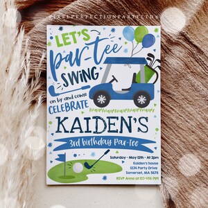 Editable Golf Birthday Invitation Let's Par-tee Golf Birthday ...