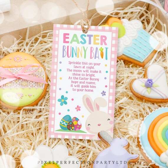 Editable Easter Bunny Bait Gift Tag Easter Bunny Food Gift Tag Easter ...