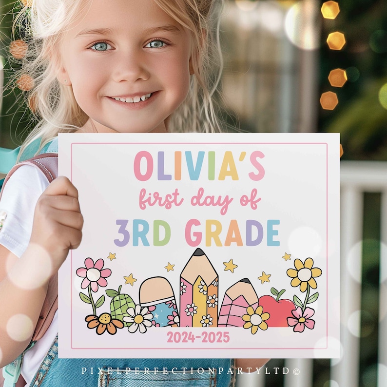 Editable First Day of 3rd Grade Sign Printable First Day of 3rd Grade ...