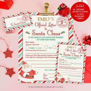 EDITABLE Official Letter To & From Santa Kit Mailing Label | Etsy