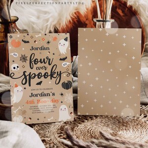 Editable Four Ever Spooky Halloween Ghost 4th Birthday Party - Etsy