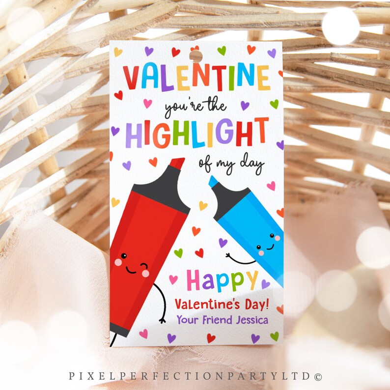 Editable Valentines Highlighter Gift Tags You're the - Etsy