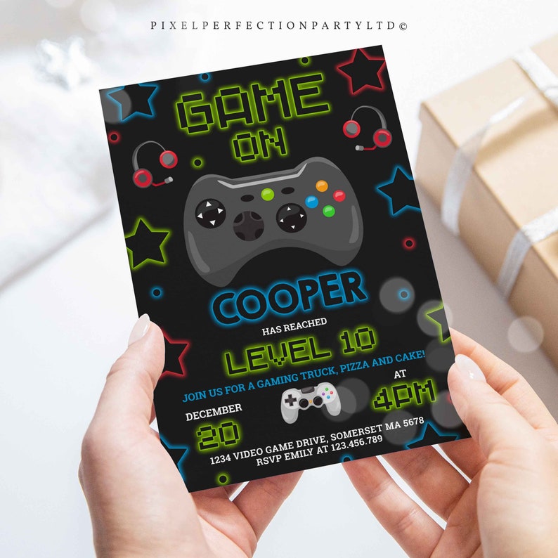 Gaming Invitation Video Game Invitation Video Game Birthday - Etsy UK