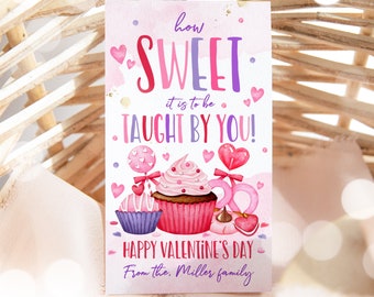 EDITABLE Valentine's Day Appreciation Gift Tag Teacher - Etsy