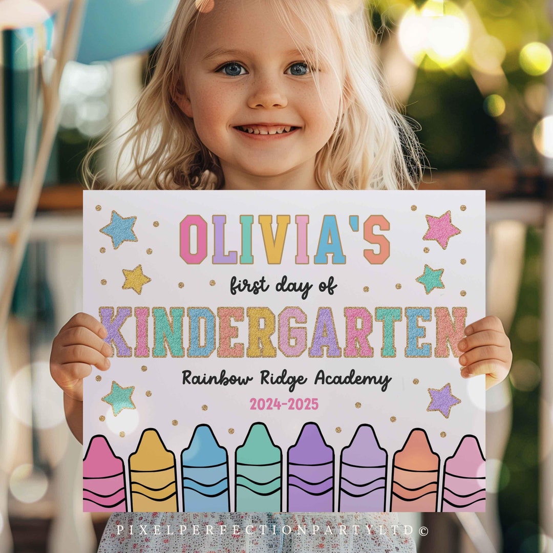 Editable First Day of Kindergarten Sign Printable First Day of ...
