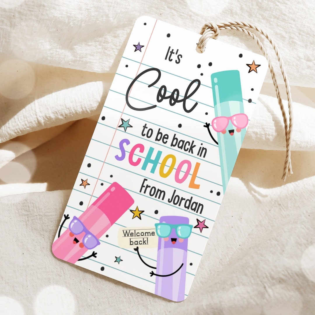 Editable Back to School Gift Tag Cool to Be Back in School Ice Pop Gift ...