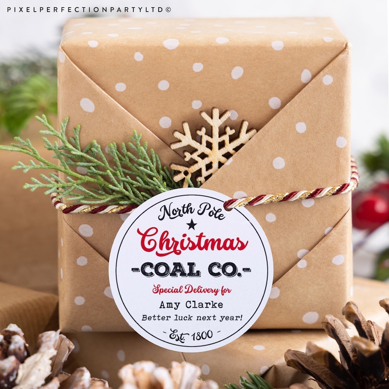 EDITABLE Christmas Coal Gift Tag Lump of Coal From the North - Etsy
