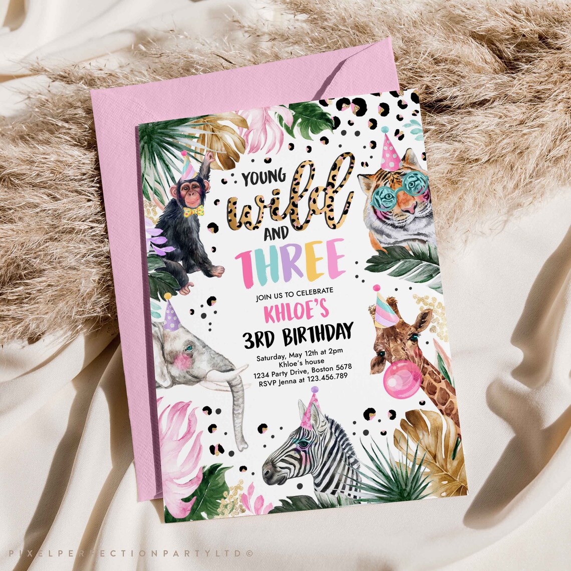 Editable Young Wild and Three Leopard Print Safari Animals - Etsy