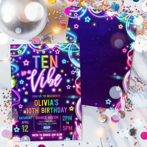 Editable Ten is A Vibe 10th Birthday Party Invitation Ten is A Vibe ...
