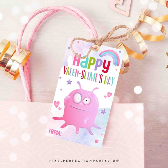 Editable Monster Valentine's Day Gift Tag Valentine Monster Happy Valen ...