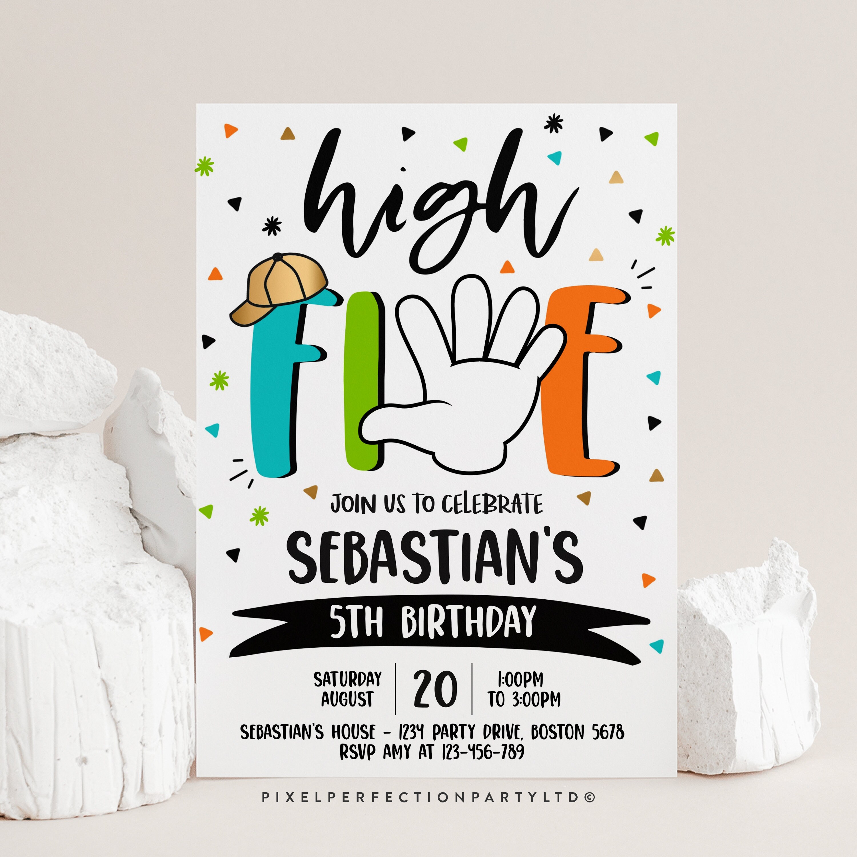 Editable High Five Birthday Party Invitation Hi Five 5th - Etsy Canada