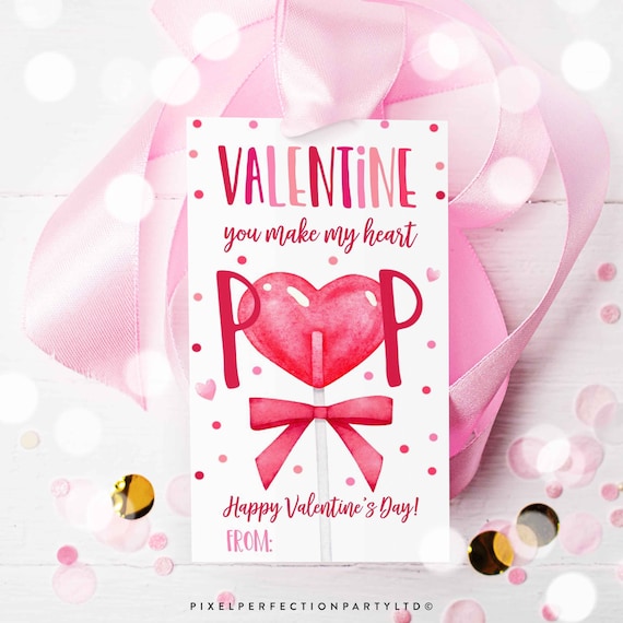 Editable You Make My Heart Pop Valentine's Day Gift Tag Valentine ...