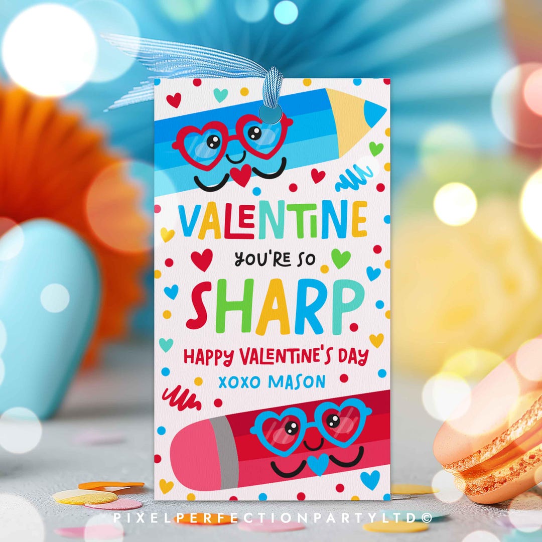 Editable Pencil Valentine's Day Gift Tag Valentine Pencil You're so ...