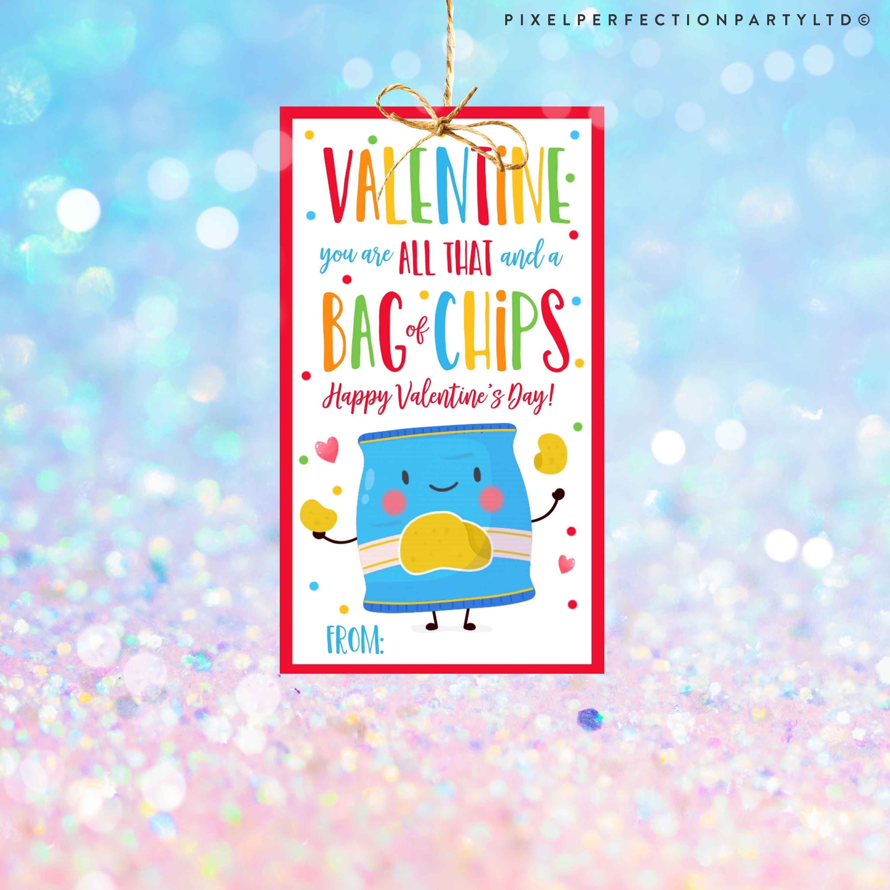 Editable Chip Bag Valentine's Day Gift Tag Valentine You - Etsy