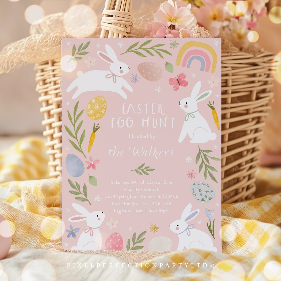 Editable Easter Egg Hunt Invitation Easter Egg Event Party Neighborhood ...