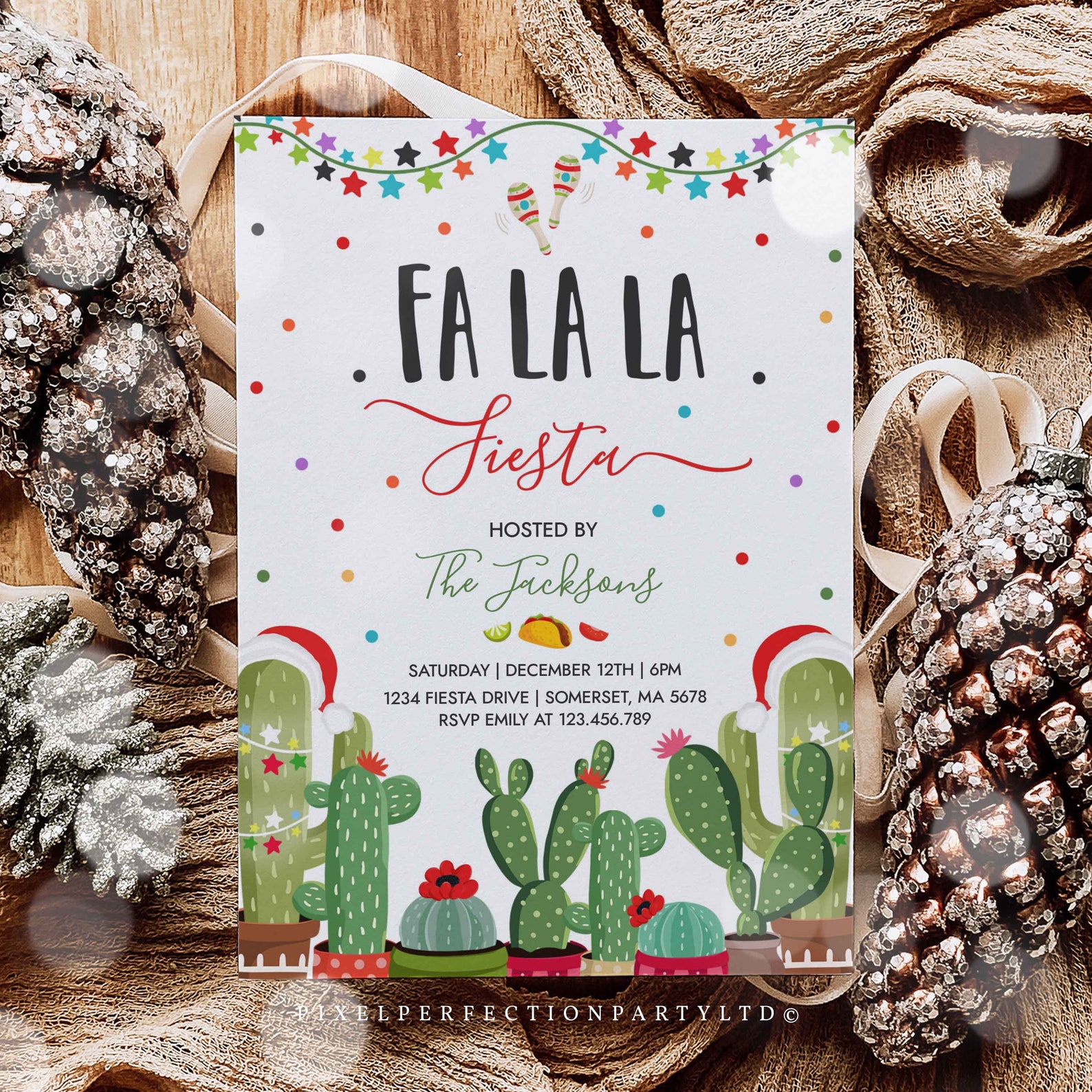 Christmas Fiesta Party Invitation Holiday Fiesta Party - Etsy