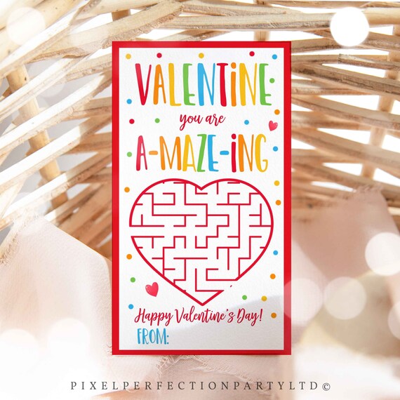 Editable Maze Valentine's Day Gift Tag Valentine You Are A-MAZE-ING ...