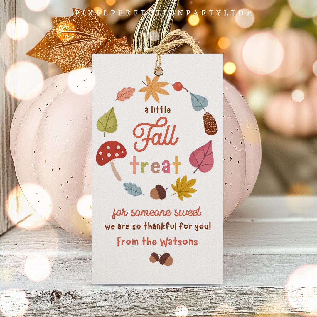 Editable Fall Gift Tag Fall Treat for Someone Sweet Gift Tag ...