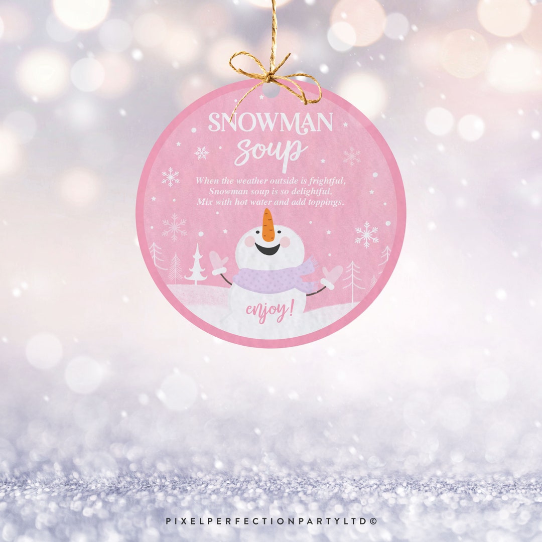 Snowman Soup Gift Tag Snowman Soup Christmas Party Favor Sticker Hot ...