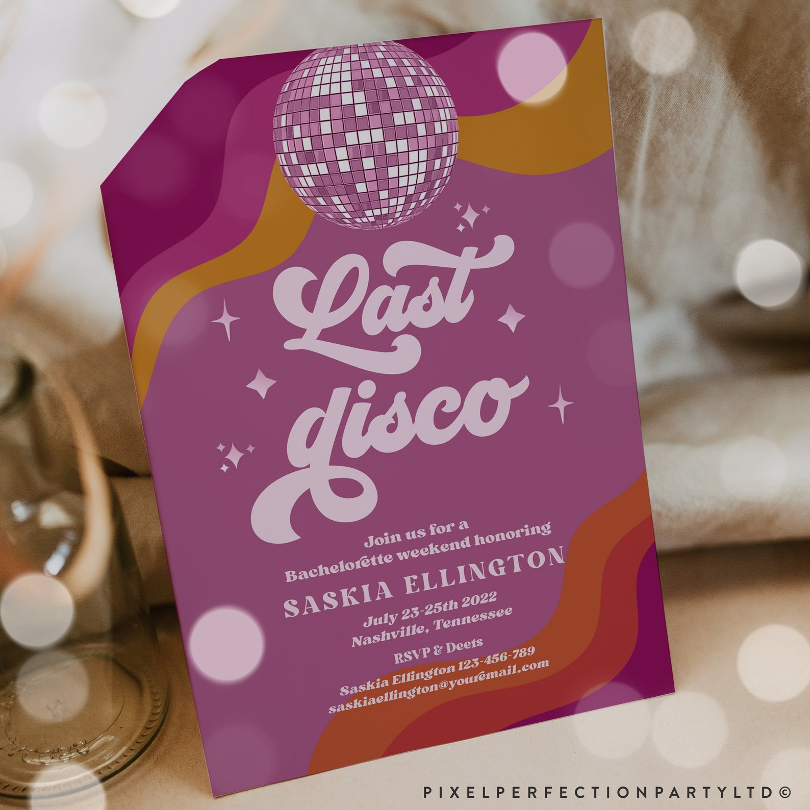Editable Last Disco Retro Bachelorette Weekend Invitation and - Etsy