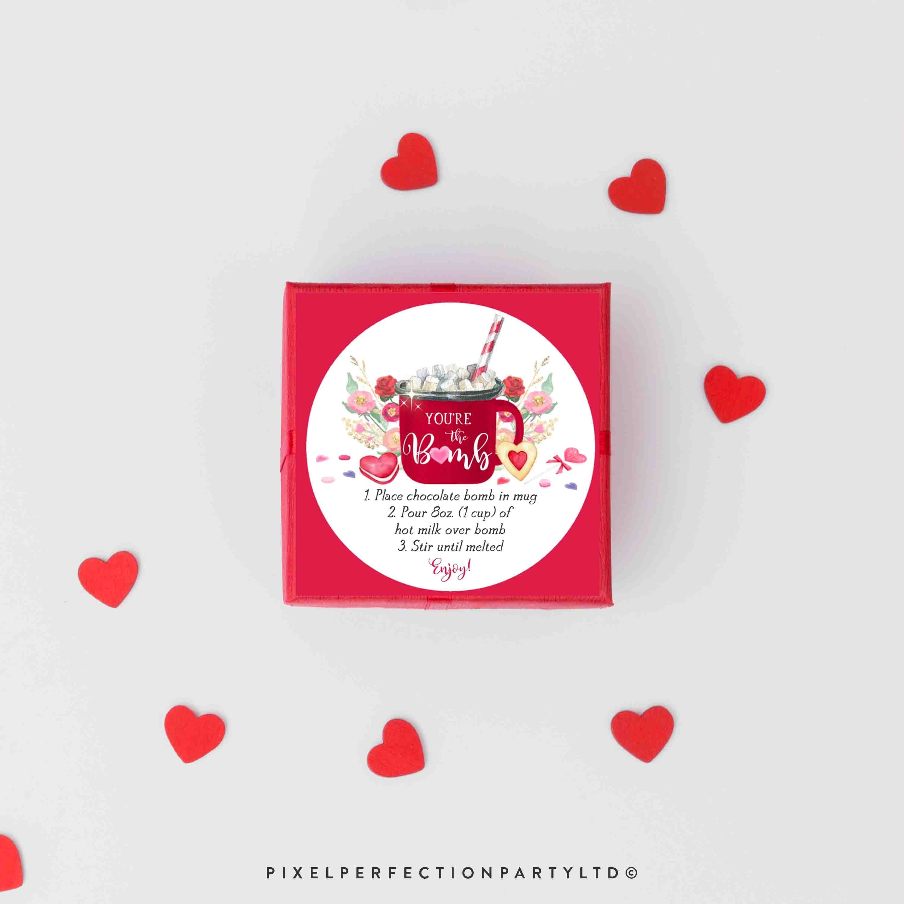 Editable Hot Chocolate Bomb Tag Valentine's Day Hot Cocoa - Etsy