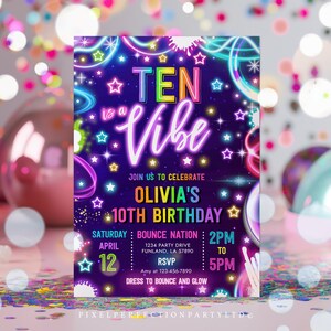 Editable Ten is A Vibe 10th Birthday Party Invitation Ten is A Vibe ...
