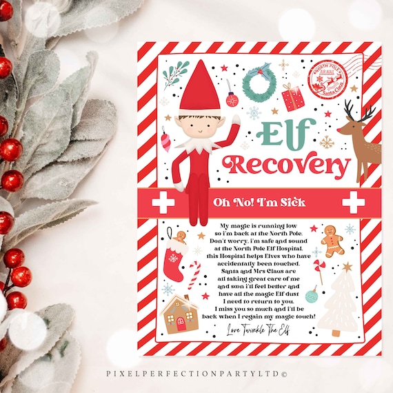 EDITABLE Elf Recovery Letter Elf Touched Elf Lost Magic Elf I'm Sick ...