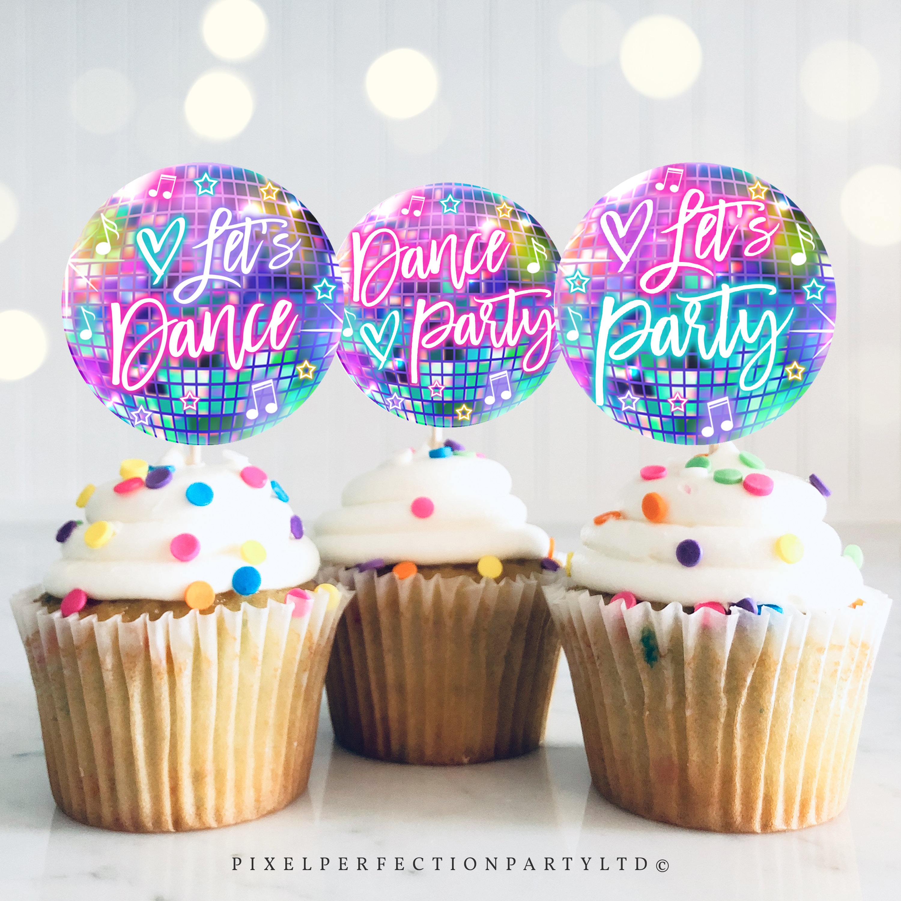 Dance Birthday Party Cupcake Toppers Tie Dye Dance Cake - Etsy
