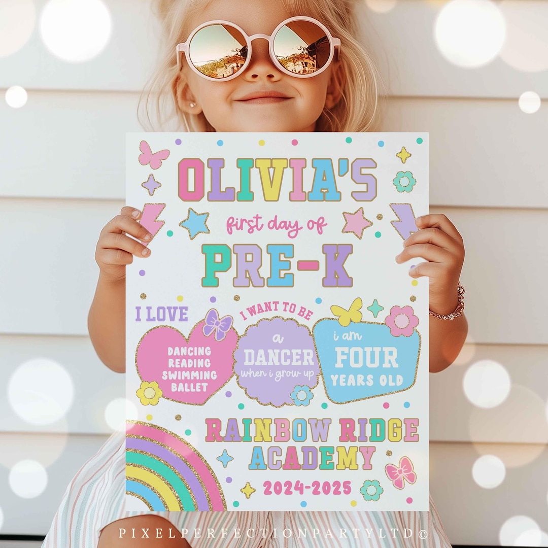 Editable First Day of Pre-k Sign Printable First Day of Pre-k Sign ...