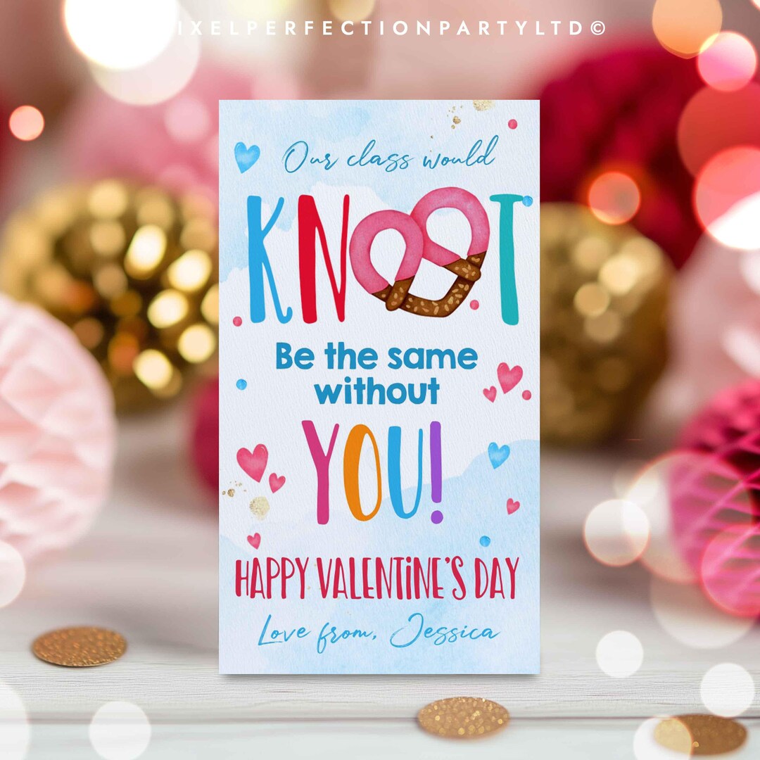 Editable Teachers Valentine's Day Gift Tag Teacher Pretzel Appreciation ...