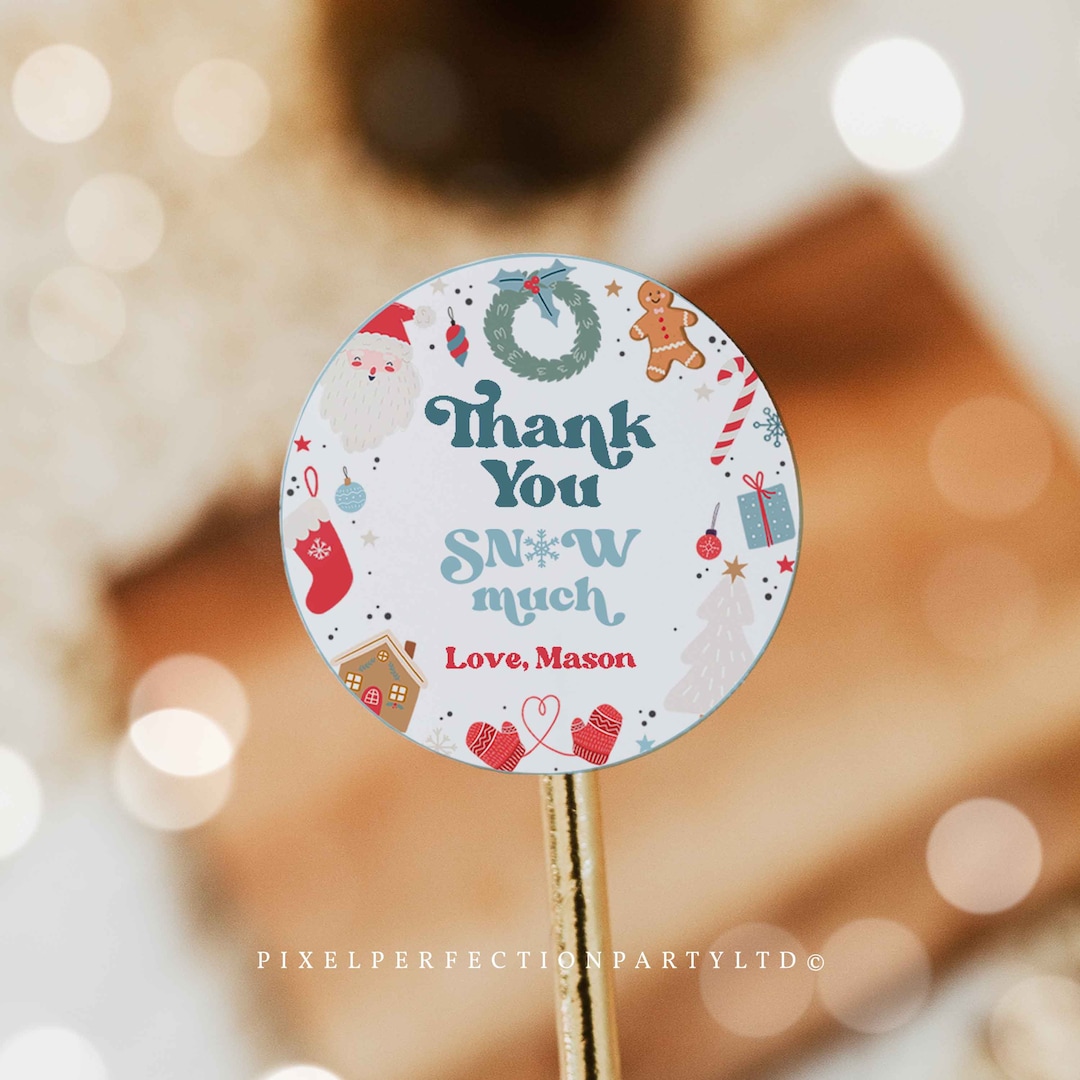 Editable Christmas Birthday Party Circle Square Favor Tags Oh What Fun ...