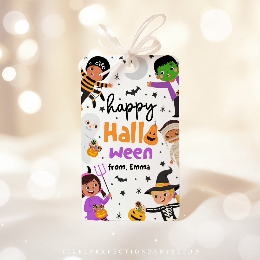 Editable Halloween Gift Tag Trick or Treat Halloween Gift Tag Halloween ...