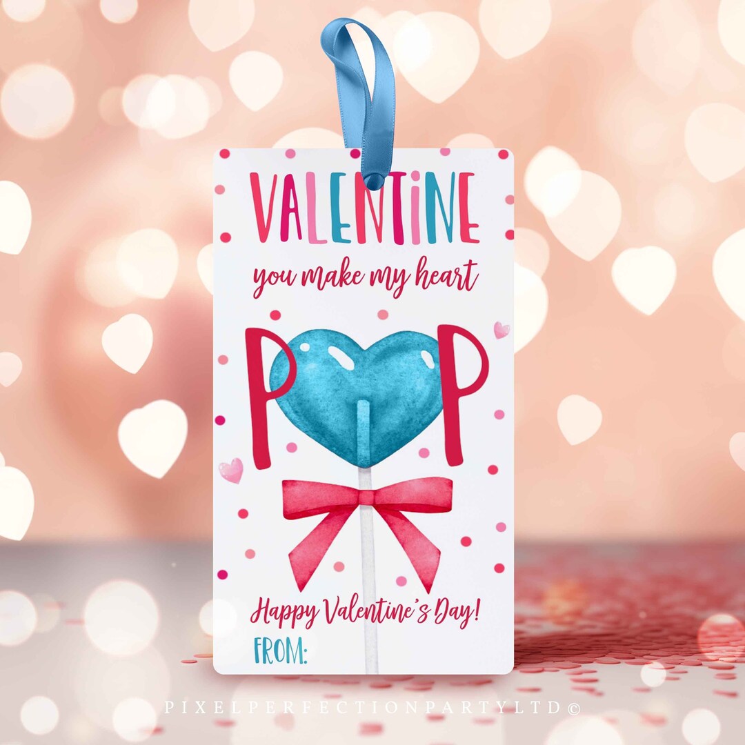 Editable You Make My Heart Pop Valentine's Day Gift Tag Valentine ...