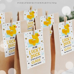 Editable Back to School Gift Tag One Lucky Duck to Have You in My Class ...