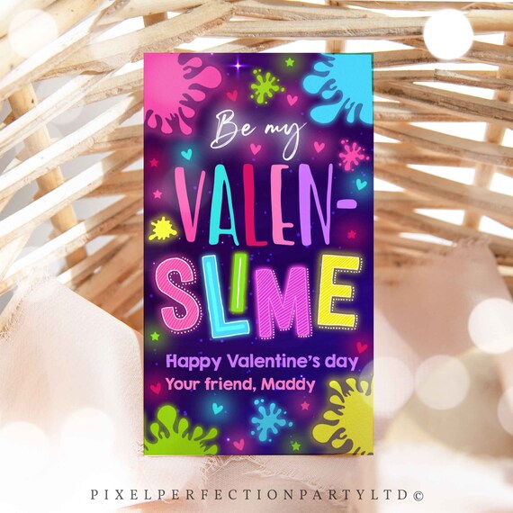 Editable Valentine's Day You Slime Gift Tag Be My Valen-Slime Valentine ...