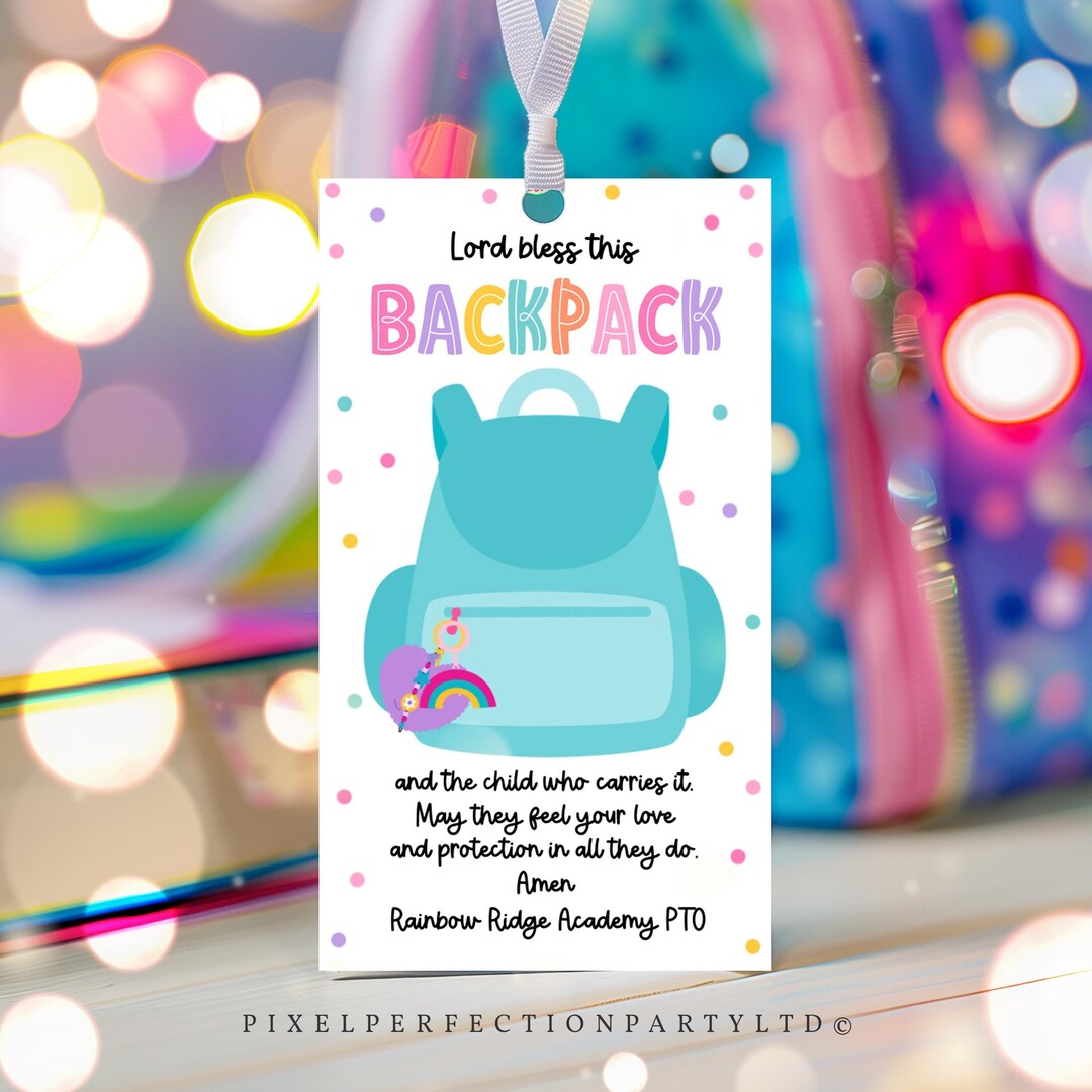 Editable Lord Bless This Backpack Tag Backpack Blessing Back to School ...
