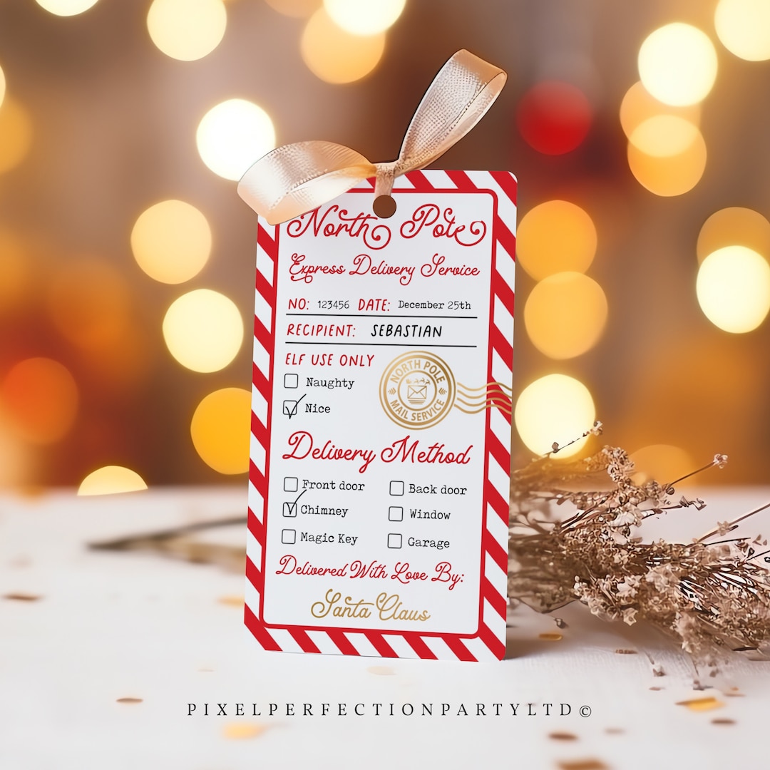 Editable North Pole Delivery Gift Tag Christmas Gift Tag Special ...