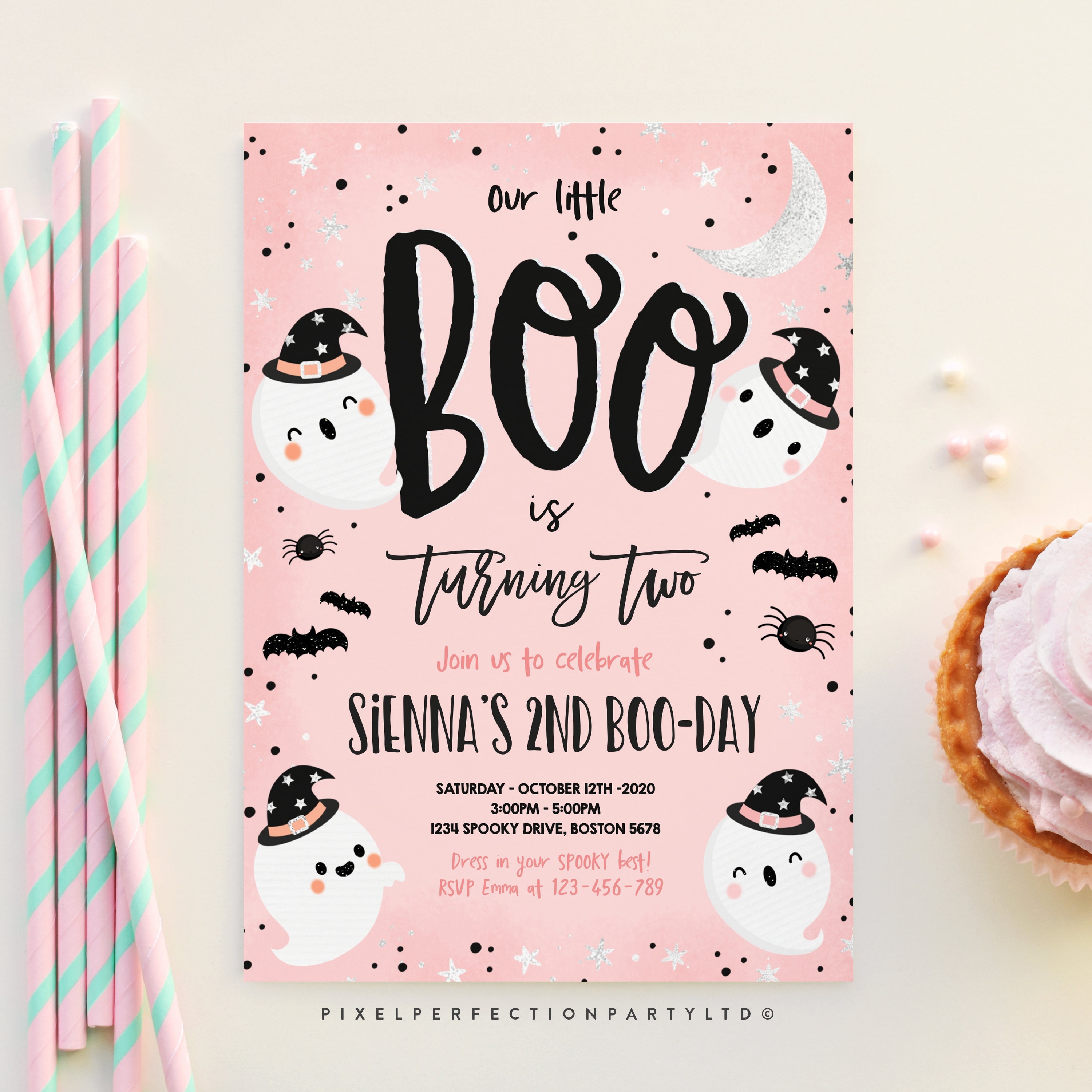 Editable Our Little Boo Birthday Invitation Little Boo Turning - Etsy