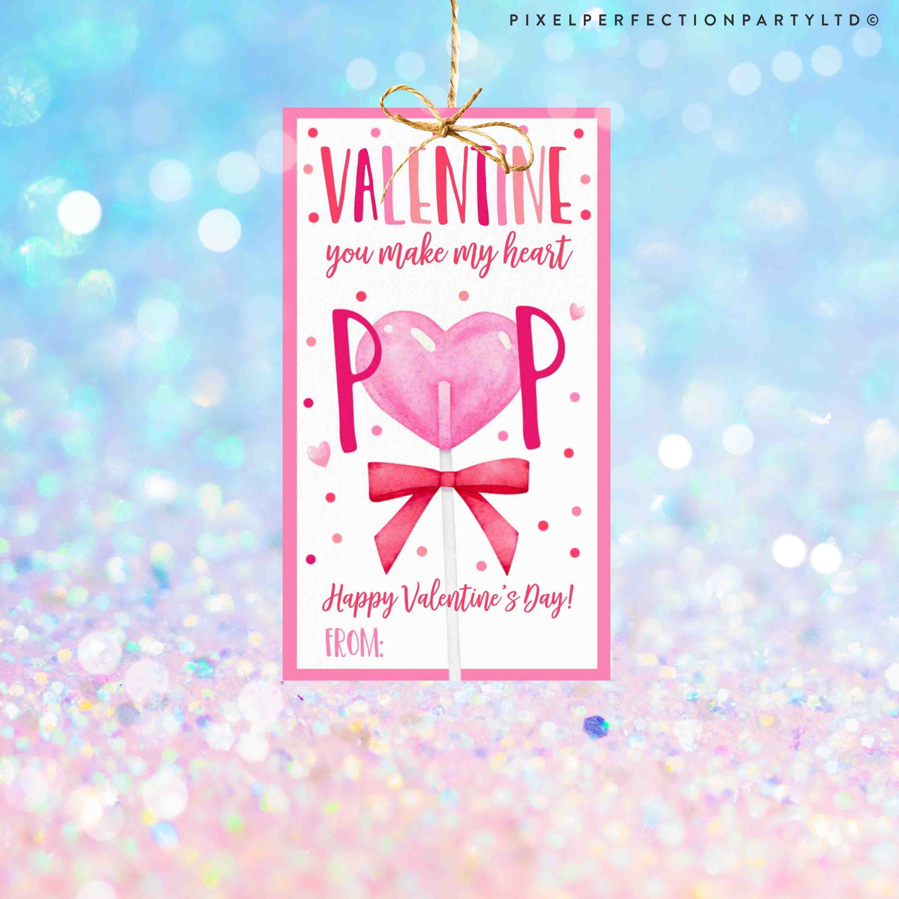 Editable You Make My Heart Pop Valentine's Day Gift Tag - Etsy